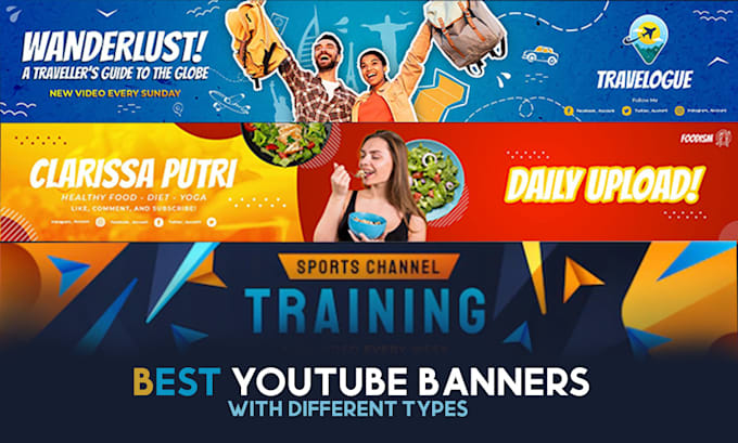 Design outstanding channel art youtube banner by Castapictures | Fiverr