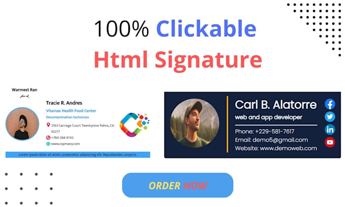 Create clickable html email signature for outlook, gmail by Soumik_saha | Fiverr