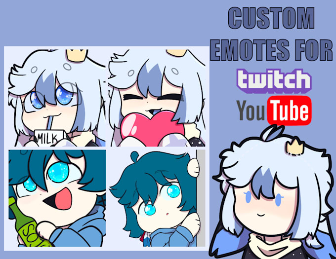 Design chibi custom character emotes by Koixster | Fiverr