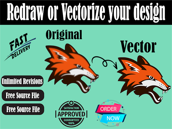 Vector tracing, redraw, convert logo to vector by Bushi68 | Fiverr