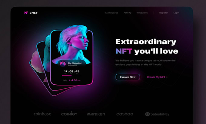 Do crypto landing page, nft website ico,nft landing page by Toopstatus | Fiverr
