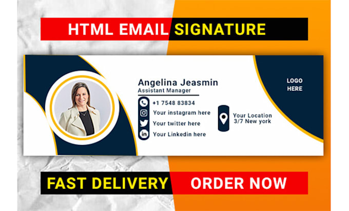 Design a clickable html email signature by Itsabdurrazzak | Fiverr