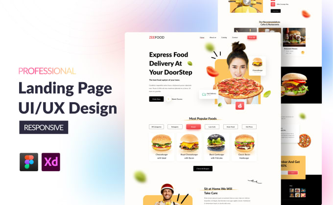 Create landing page ui design and creative website by figma or xd by ...