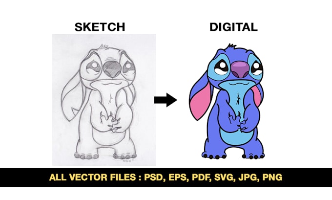 Turn your drawing to vector art or digital art by Rian_nair | Fiverr