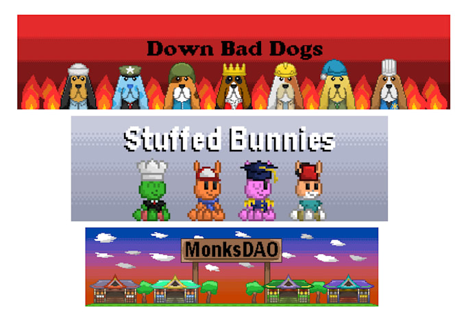 Create a pixel art youtube banner for you by Gamedev186557 | Fiverr