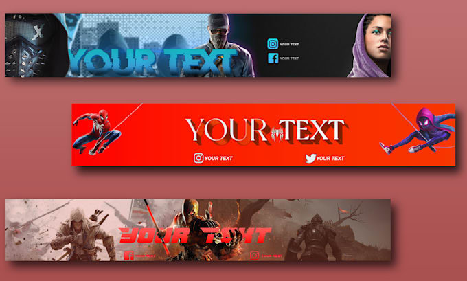Design a best gaming banner for youtube and twitch or twitter by ...