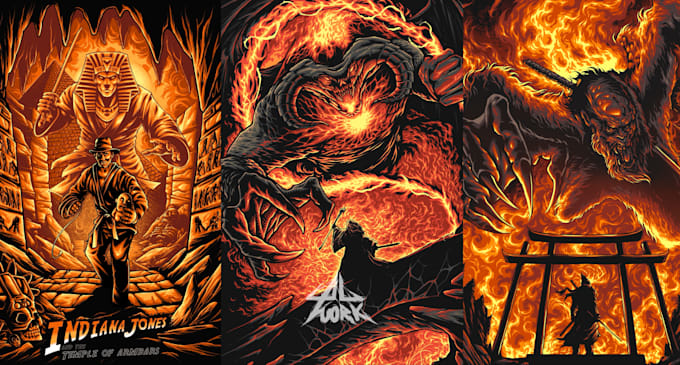 Make dark art illustration horror movie posters, horror book by Alworkk ...