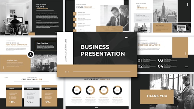 Entwerfen sie moderne business-powerpoint-vorlagen und google-folien