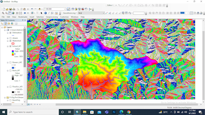 Do gis mapping, hydrological modelling, watershed delineation, catchment by Jahanzaibali0 | Fiverr