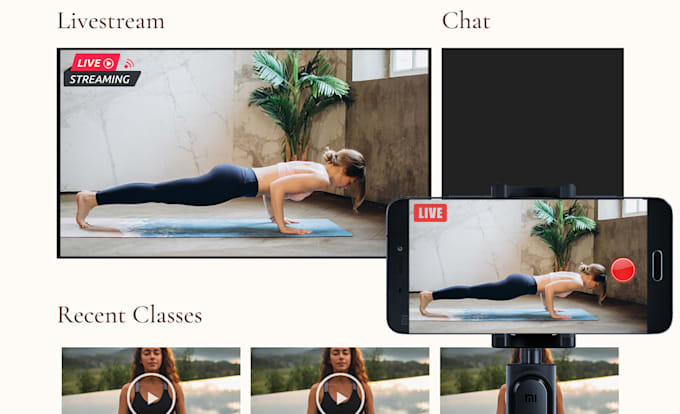 Create livestream website with subscription for yoga, coaching, cooking ...
