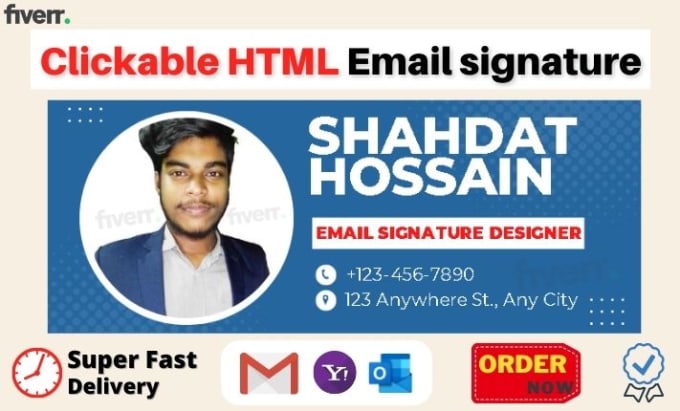 Design attractive clickable html email signature, outlook email by ... Design attractive clickable html email signature, outlook email by ...