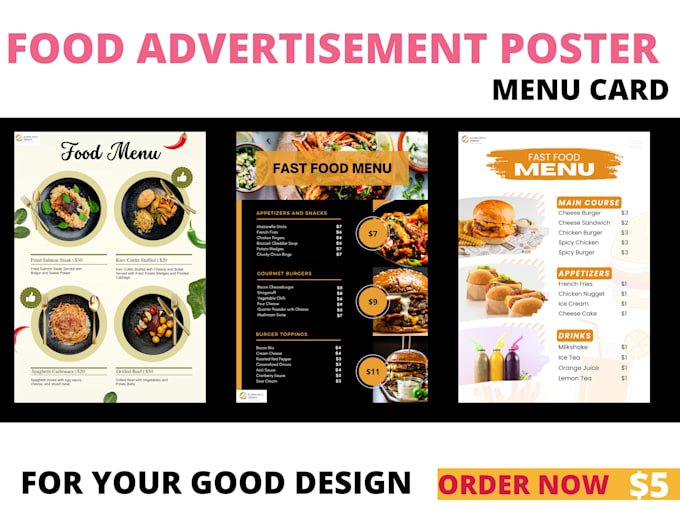 Create food advertisement poster , menu cards , food poster by ...