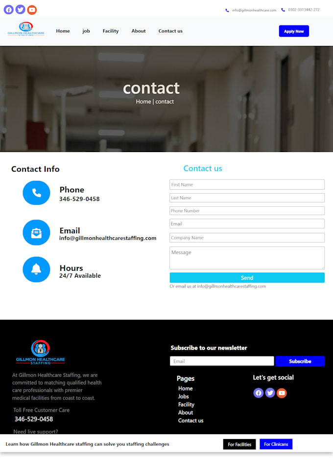 Create a website for hospital employees by Malihawaseem | Fiverr