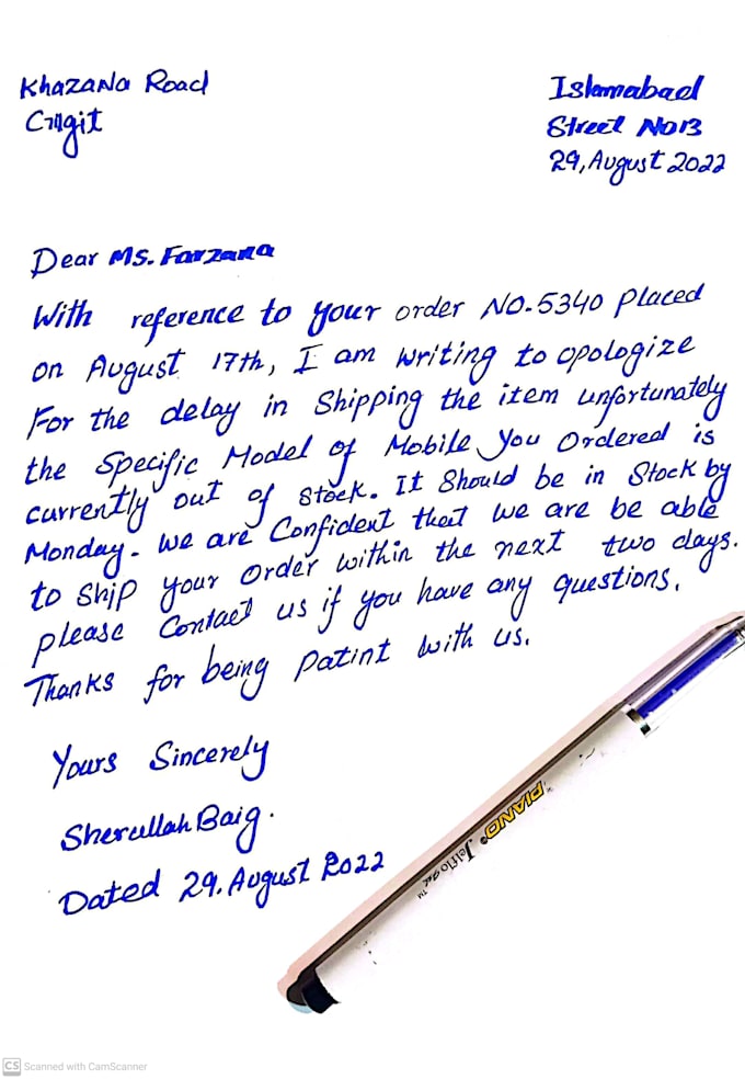 Handwrite and mail personalized notes by Baigsher | Fiverr