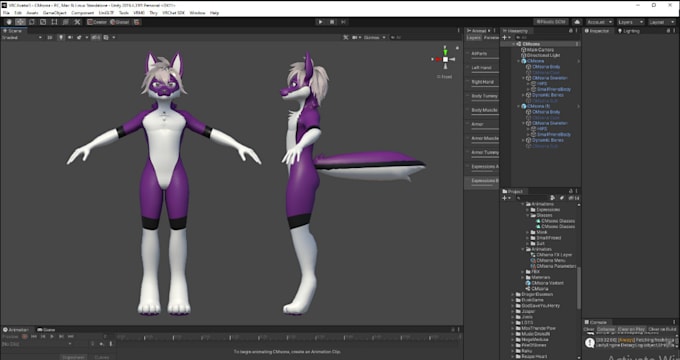 Model 3d realistic fursona character, furry, vrchat, vtuber, anthro ...