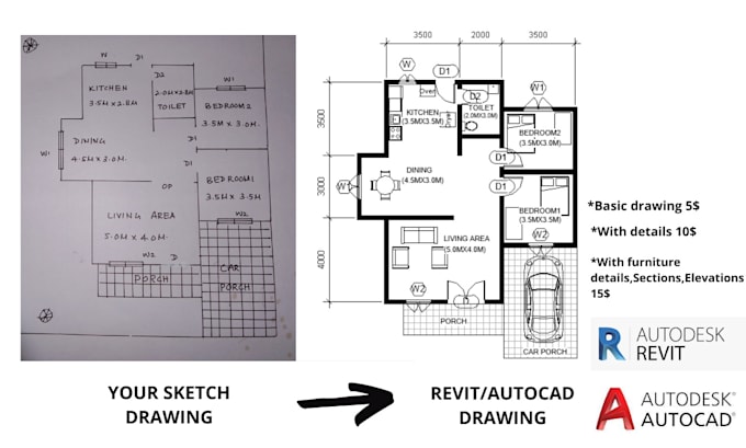Draw 2d floor plan by Himanori | Fiverr