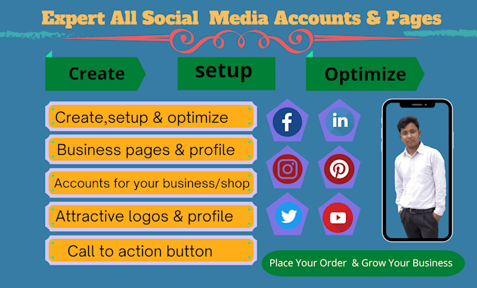 Do perfectly setup create and optimize all social media accounts or pages by Ms_milon882 | Fiverr