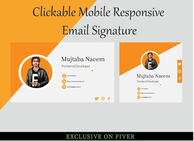 Make clickable animated html email signature and outlook signature design by Mujtabanaeem500 ...