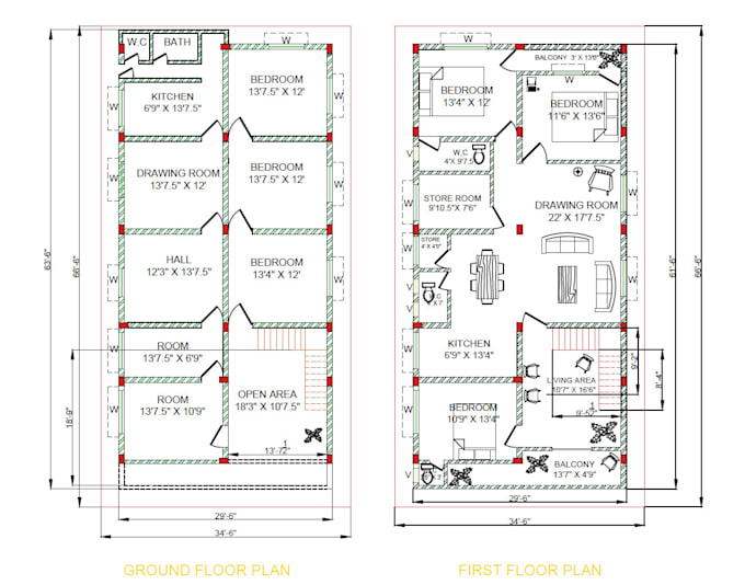 Redraw 2d floor plan and architectural drawing in autocad by Prithviraj_2022 | Fiverr