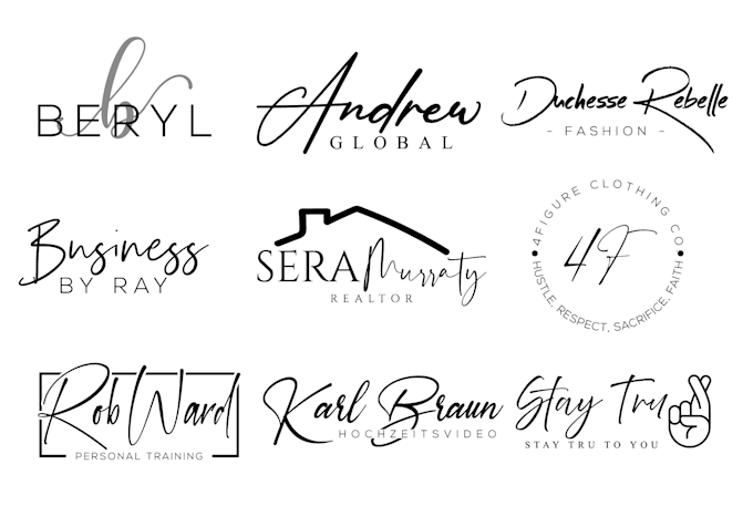 Design handwritten, cursive, calligraphy, scripted, signature logo by ...