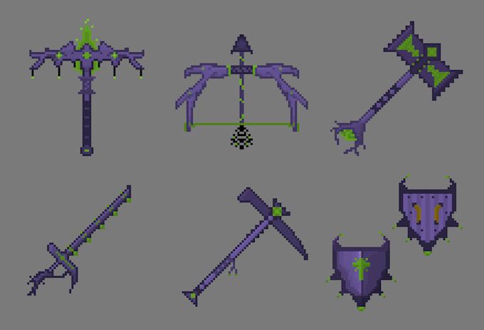 Create multiple pixel art objects to use for anything by Six_bit_ski ...