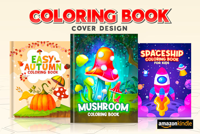 Design kdp coloring book cover, adult coloring book, activity book for ...