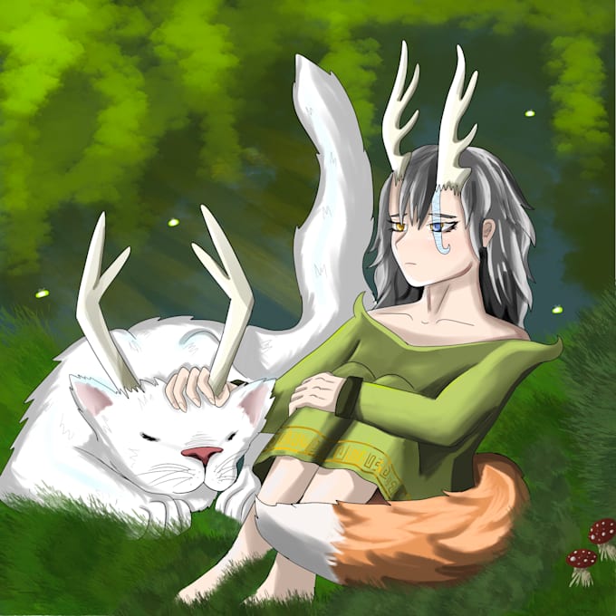 Draw anime illustration of you, your oc or of any anime character by ...