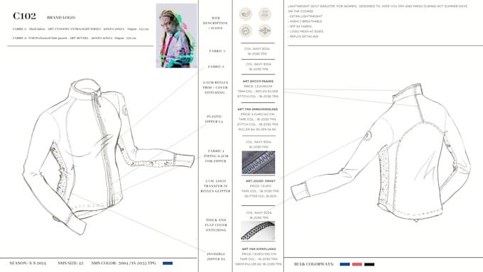 Create a tech pack for your activewear collection by Creattiva_ | Fiverr