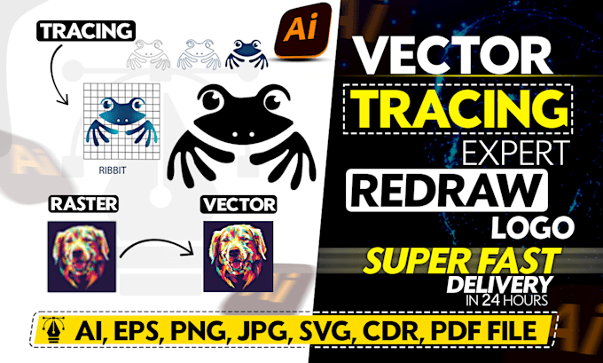 Redraw logo, vector tracing, convert to vector quickly by Misshafi | Fiverr