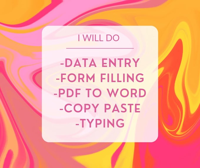 Do data input copy paste form filling captcha solving and typing tasks ...