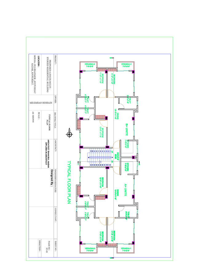 Design a superb 2d architectural floor plan by Shihab131 | Fiverr