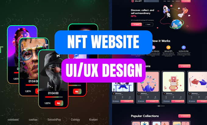 Create modern nfts website design ui ux using figma 72 hour by Art1click | Fiverr