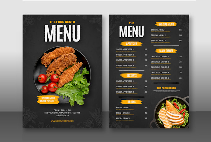 Do creative menu design, food menu, restaurant menu, food flyer by Mr ...