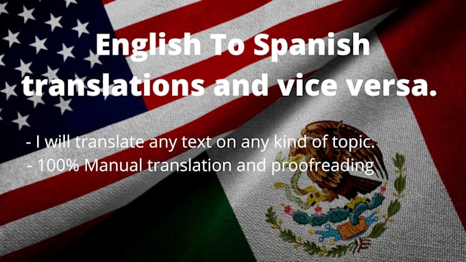 Translate from english to spanish or vice versa by Vidalaldereteda | Fiverr