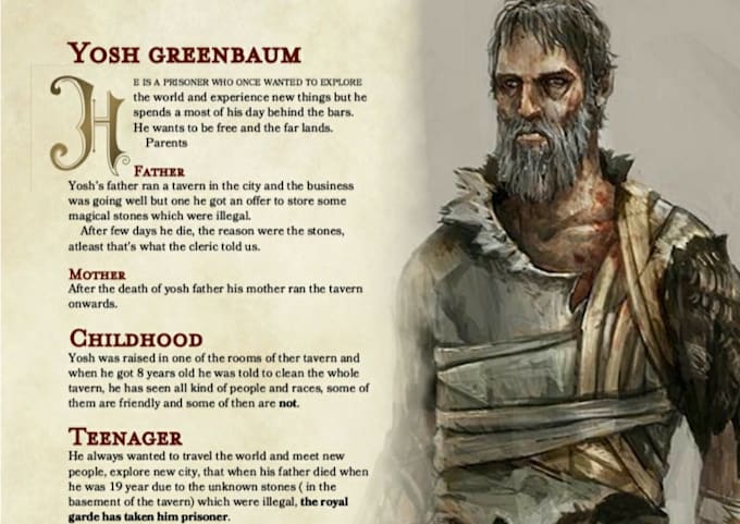 Write backstory for your dnd character by Nishantsangwan | Fiverr