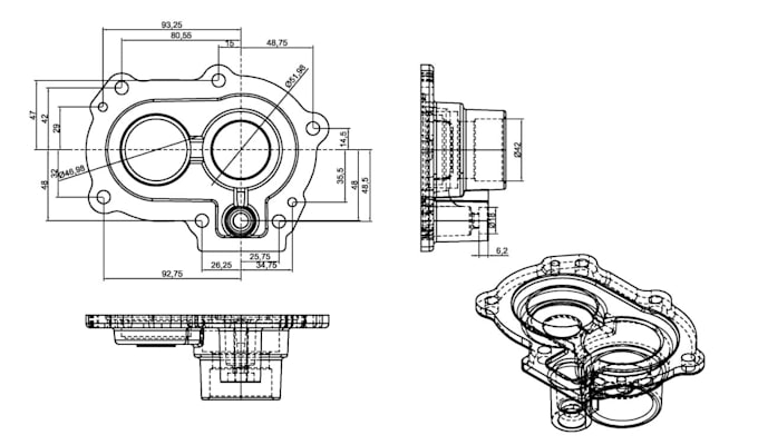 Make 2d drawing and 3d modeling in solidworks and autocad by Mech ...