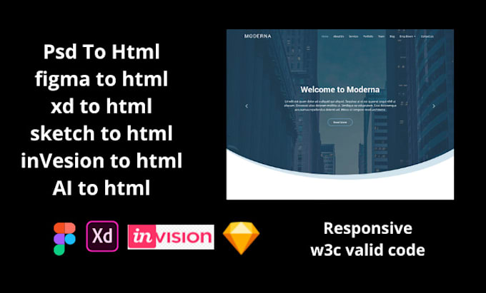 Convert your psd, figma,xd into html,css,bootstrap website by Hassan_1109 | Fiverr