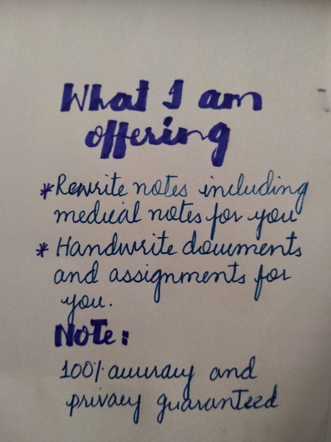Handwrite notes including medical notes for you by Hameedkhan420 | Fiverr