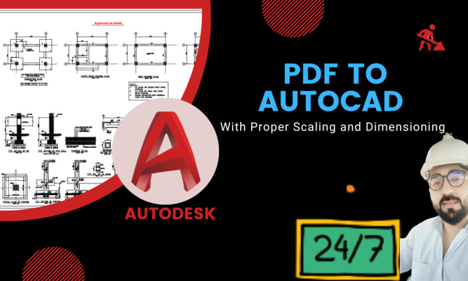 Convert pdf drawings to cad files with proper scales and dimensions by ...