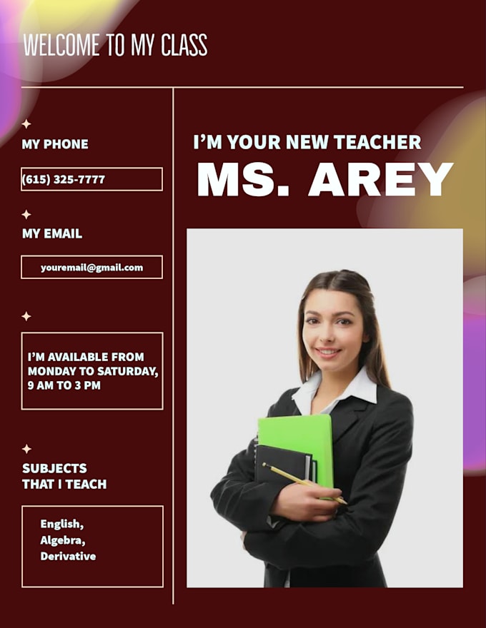 Design professional teacher introduction poster for you by Nisar009 ...