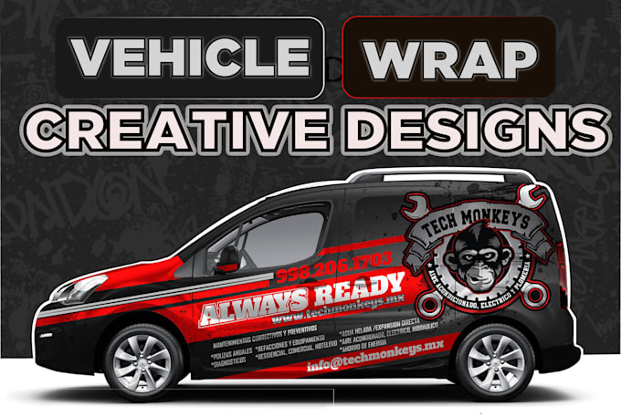 Make eye catchy your vehicle wrap design by Socialcutequeen | Fiverr