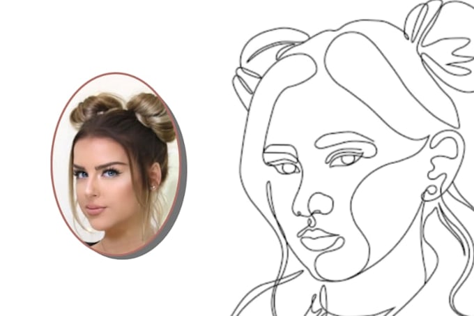 Draw fun line art of each other by Cemre221 | Fiverr