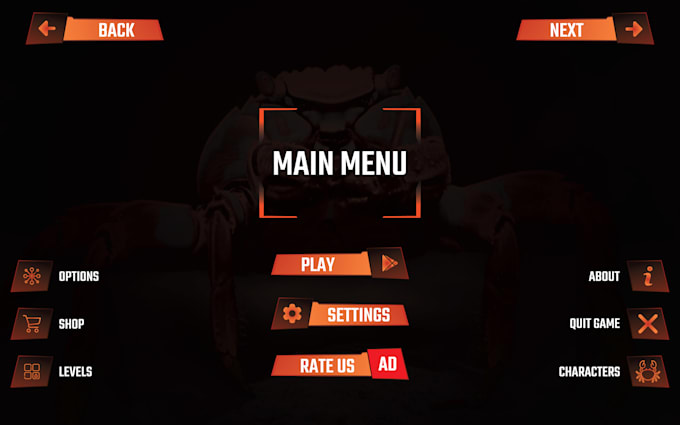Design modern and futuristic game user interface, game buttons and screens by Mughniigee | Fiverr