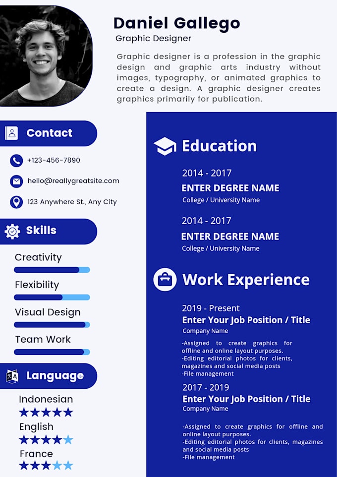 Design a modern resume, cv, flyer, template design on canva by ...