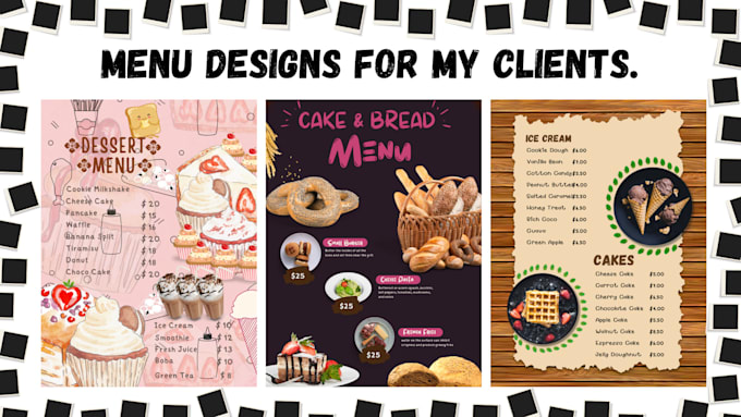 Bakery menu design or bread menu design can you give me order now by ...