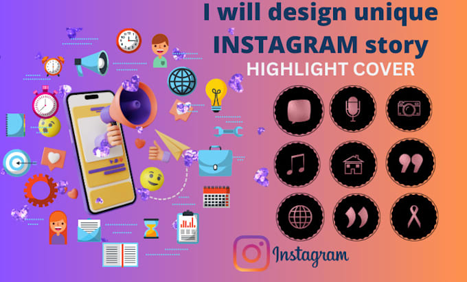 Design unique instagram story highlight cover icons by Expert_tech1997 ...
