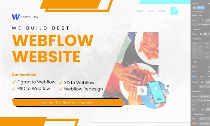 Convert figma, sketch, xd, psd to a responsive webflow site by Humahabib2138 | Fiverr