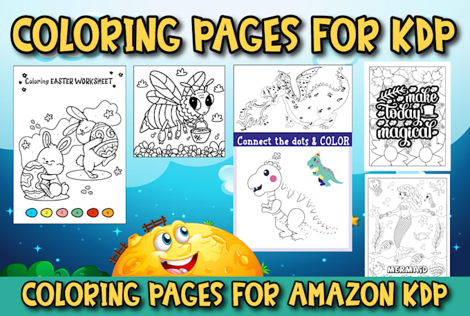 Create kdp coloring pages, children coloring book, kids coloring pages ...