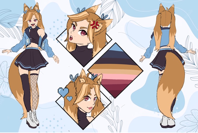 Custom original character reference sheet by Meysiliezar | Fiverr