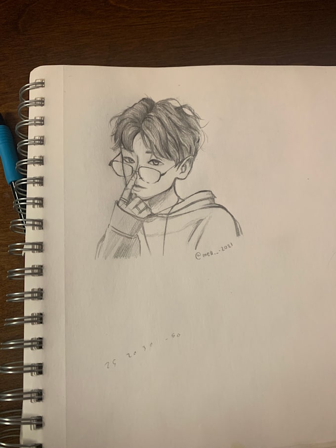 Draw your picture in a semi realistic anime art style by Mellscreations ...